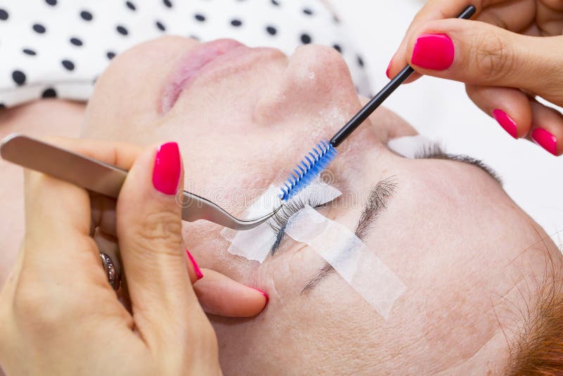 Eyelash extension process stock image. Image of beautiful - 75867837