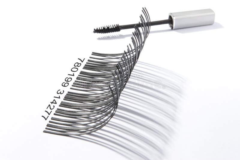 Eyelashes Barcode with Mascara Stock Photo - Image of arched, paper ...