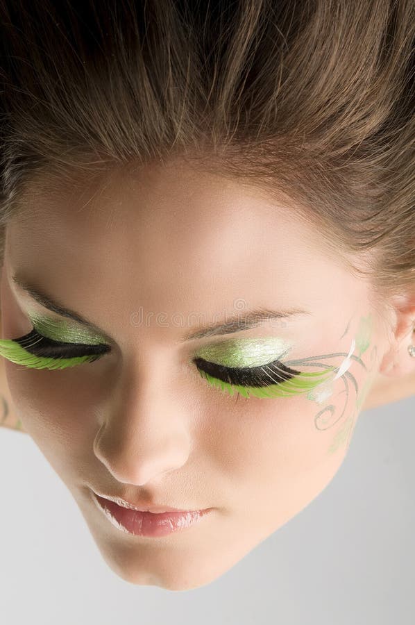 Eyelashes green stock image. Image of girl, female, focus - 5750825