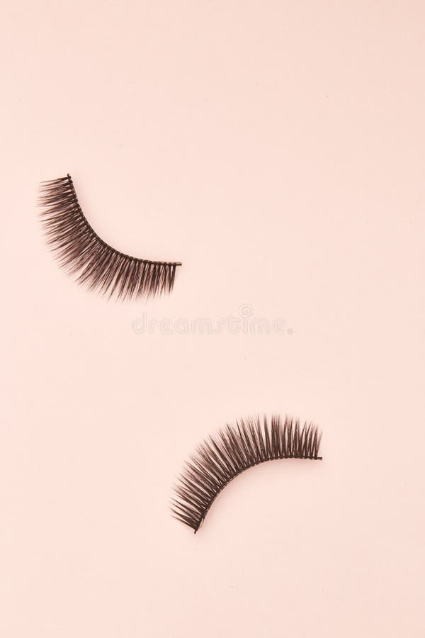 Eyelashes are on Pink Background Stock Image - Image of concept, false ...