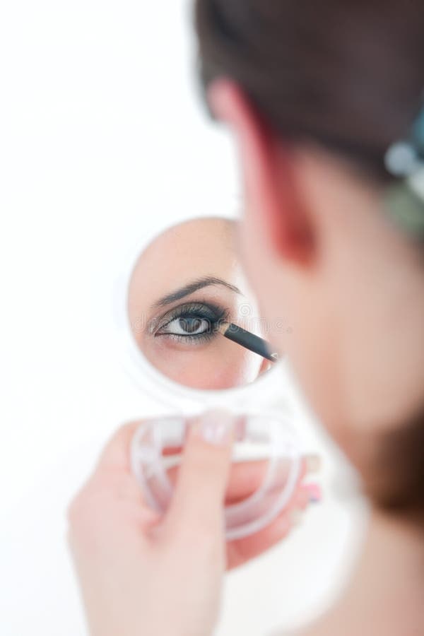 Eyelid Make Up Mirror Reflection Stock Photo - Image of eyes, glamour ...