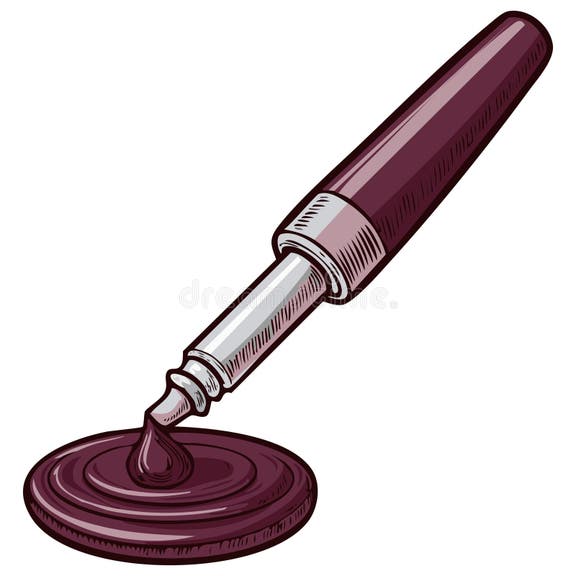 Eyeline Makeup Applicator with Dark Brown Liquid Droplet Creating Pool ...