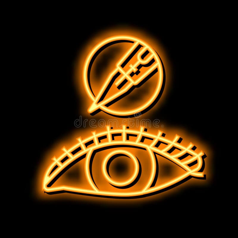 Eyeliner Tattoo Neon Glow Icon Illustration Stock Vector - Illustration ...
