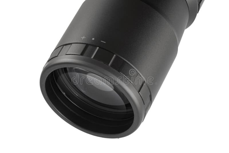 Eyepiece on a riflescope stock photo. Image of magnify - 208815614