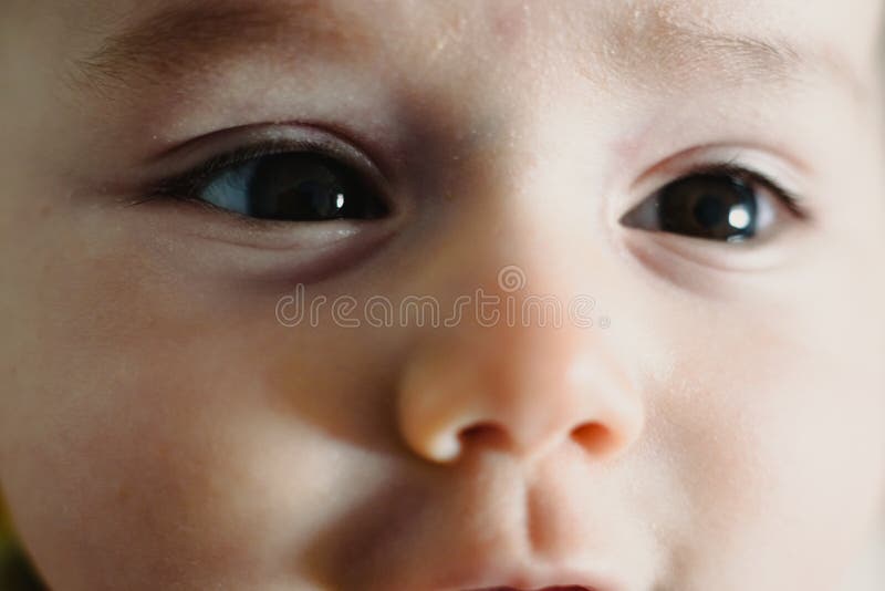 Eyes of a Baby with a Deep Look Stock Photo - Image of baby, childhood ...