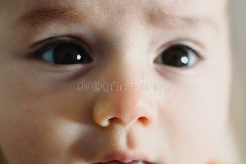 Eyes of a Baby with a Deep Look Stock Image - Image of cute, childhood ...