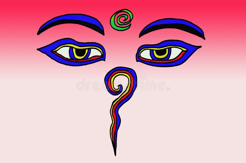 Eyes Of Buddha Symbol Isolated Stock Illustration - Illustration of ...