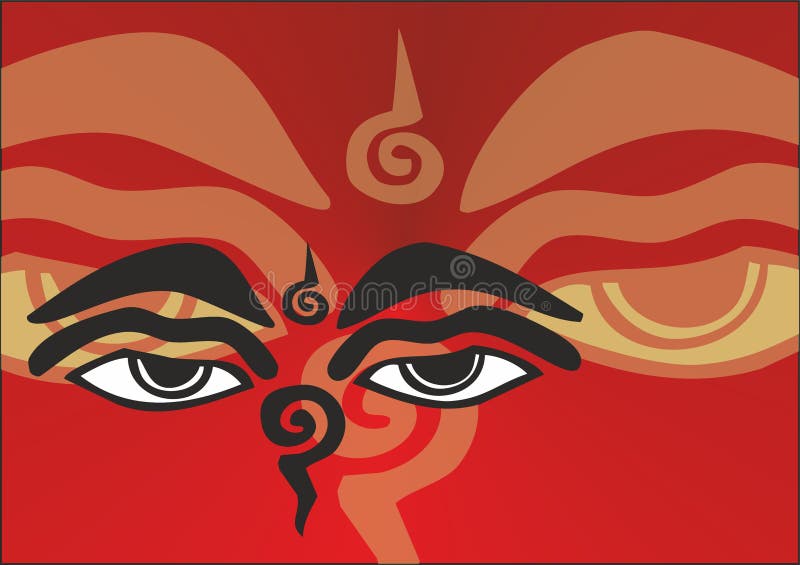 Eyes of Buddha Symbol Isolated Stock Illustration - Illustration of ...