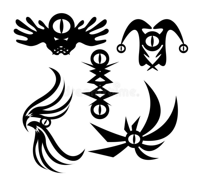 Devil eyes tattoo stock vector. Illustration of black - 23050230