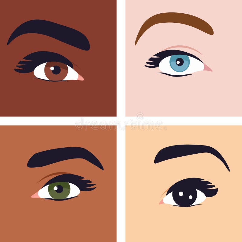 Eyes on Different Skin Tone Stock Illustration - Illustration of racism ...