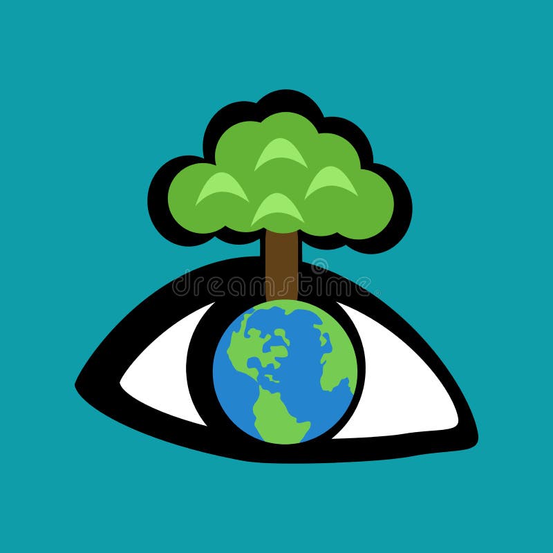 Eyes of Earth Concept logo stock illustration. Illustration of drawn ...
