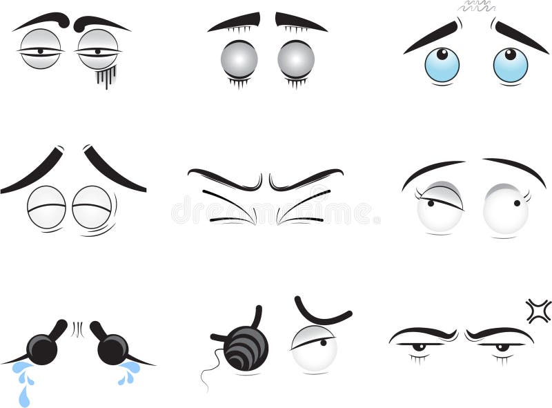 Eyes and emotions stock illustration. Illustration of brows - 83641843