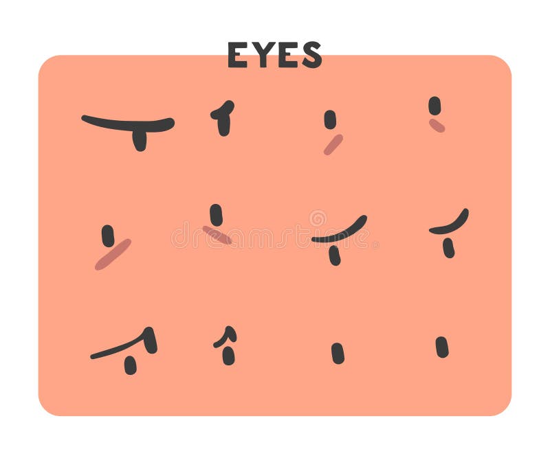 Eyes with Eyebrows As Part of Human Face Vector Set Stock Vector ...