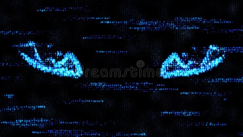The Eyes of a Hacker. To Spy on the Computer Stock Photo - Image of ...
