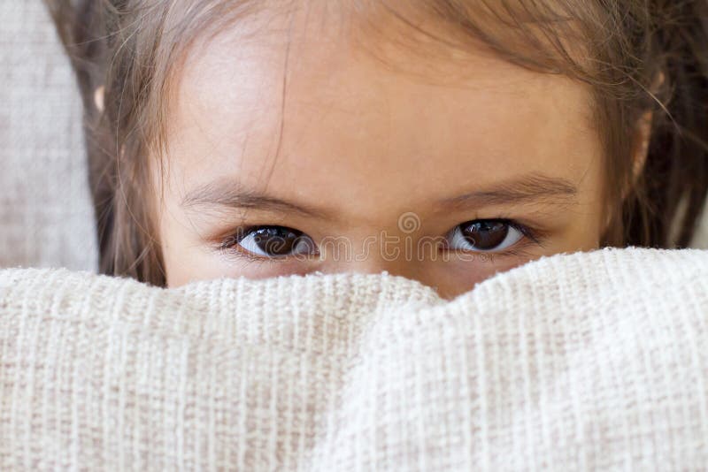 Eyes of Happy Kid Playing, Hiding Stock Image - Image of childhood ...