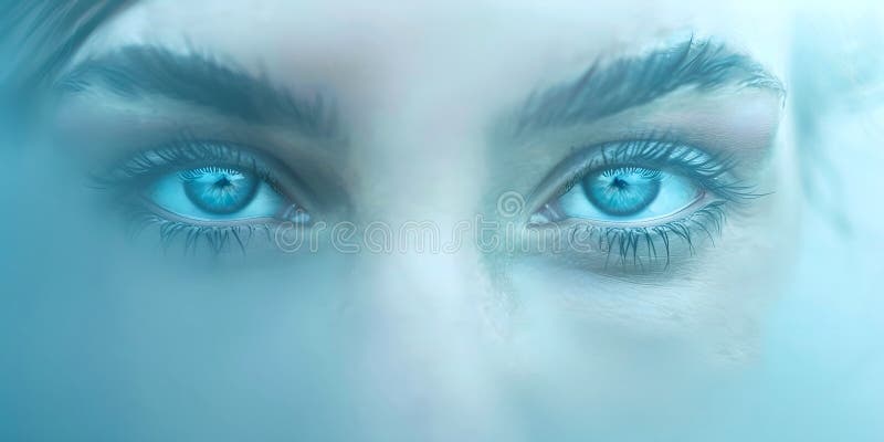 Eyes in a haze, created AI stock photo. Image of asian - 317034788