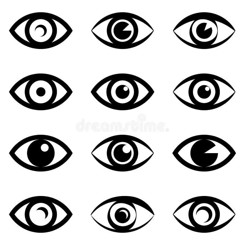 Eyes Icon Set Collection. Look and Vision Icons Stock Vector ...