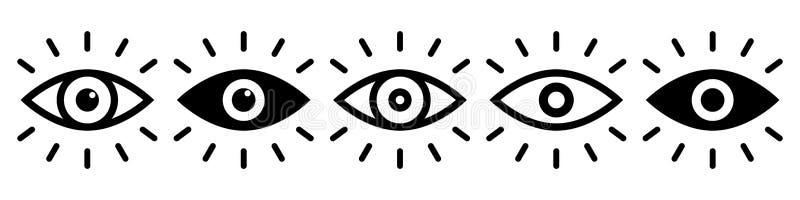 Eyes Icon Set Symbol Basic Simple Design. Stock Illustration ...