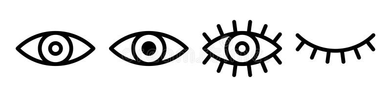 Eyes Icon Set Symbol Basic Simple Design. Stock Illustration ...