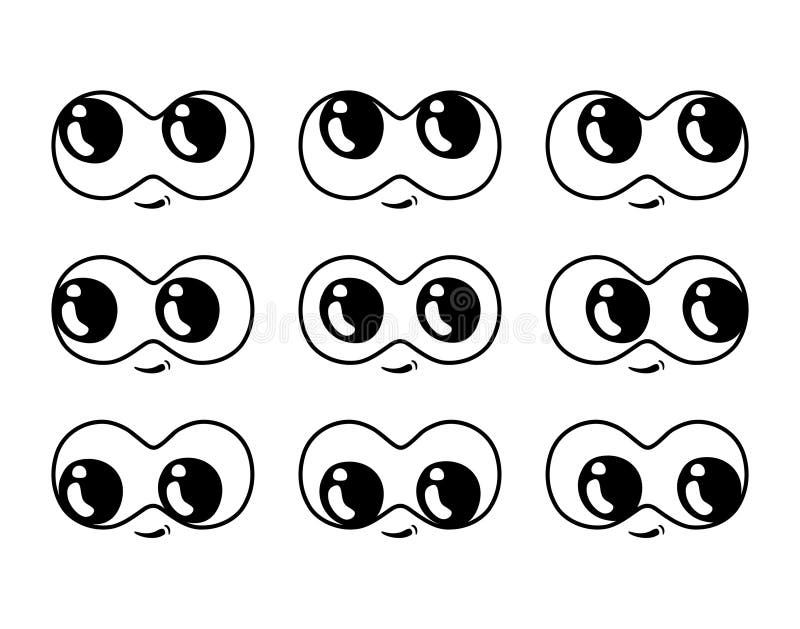 Eyes Looking in All Directions Stock Vector - Illustration of happy ...