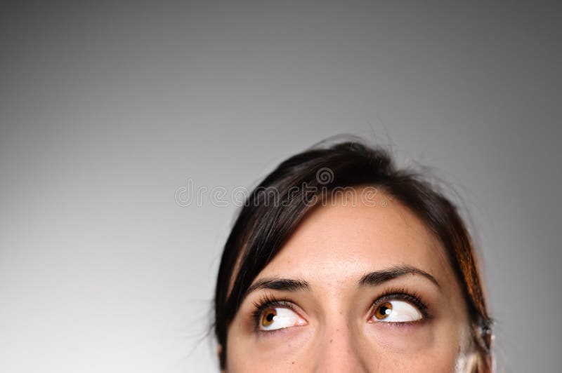 Eyes only, Looking up stock image. Image of woman, person - 31290625
