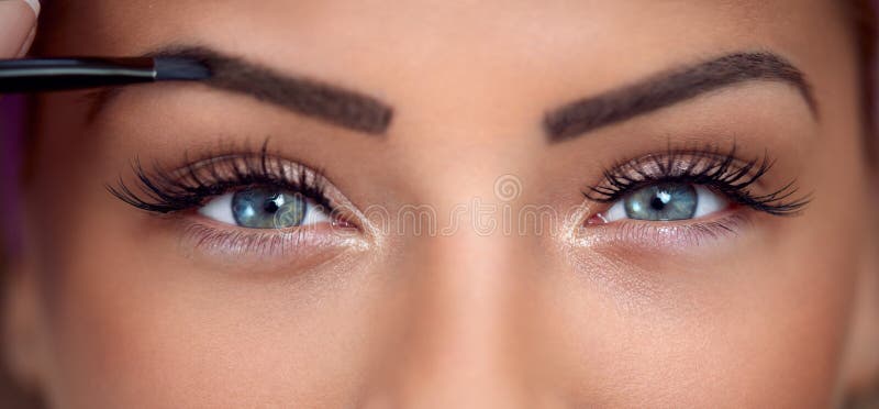 Eyes makeup close-up stock image. Image of alluring, female - 85074515