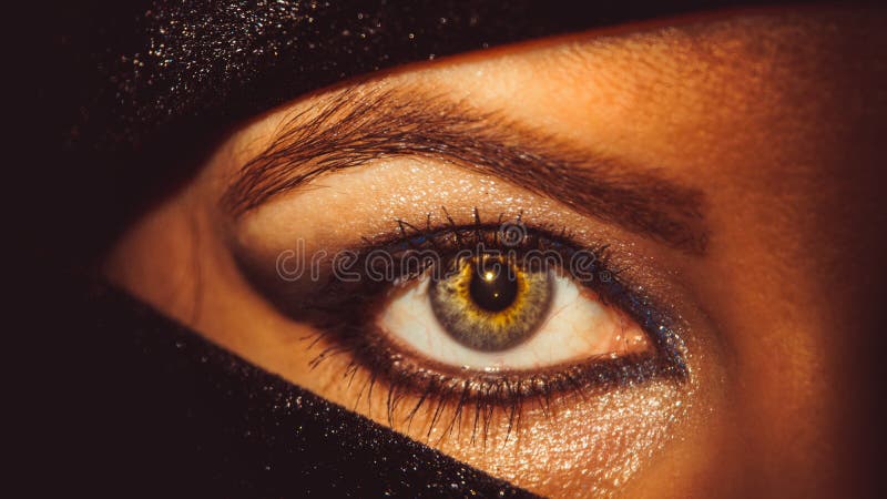 Eyes of an Oriental Woman in a Burqa, Close-up Stock Photo - Image of ...