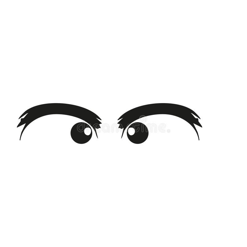 Eyes with Raised Eyebrows Silhouette Illustration. Expressive Emotion ...
