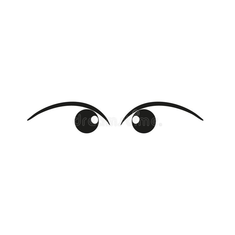 Eyes with Raised Eyebrows Silhouette Illustration. Expressive Facial ...