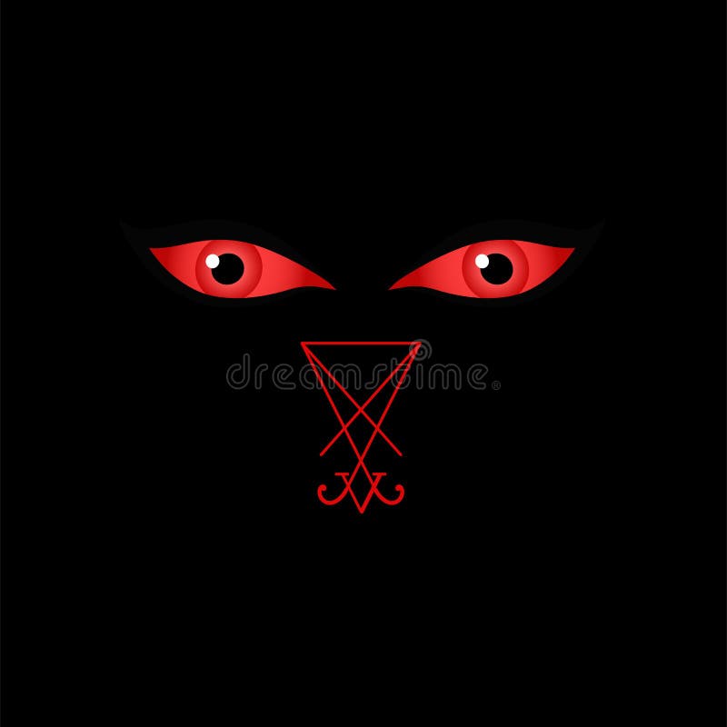 Eyes of Satan or Devil- Eyes of the Devil with Sigil of Lucifer Stock ...