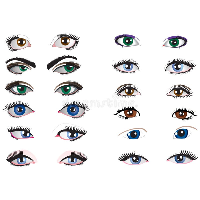Set of painted eyes stock vector. Illustration of communications - 13808571