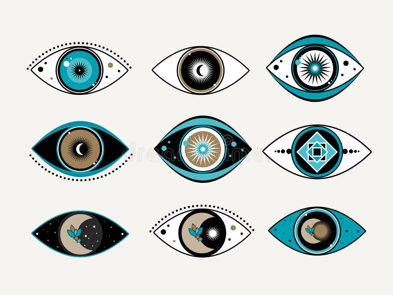 Spiritual Occult Eye Good Luck Charm Symbol. Bohemian Esoteric Amulet ...