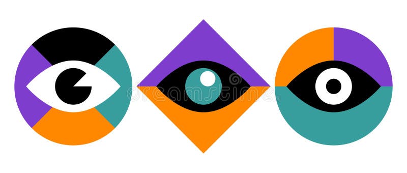 Eyes Sign Set. Vision Symbol Collection. Hypnosis Eyeball Concept Pack ...
