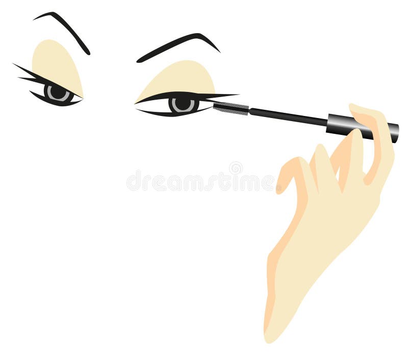 Eyelash Mascara Makeup Vector Illustration Stock Vector - Illustration ...