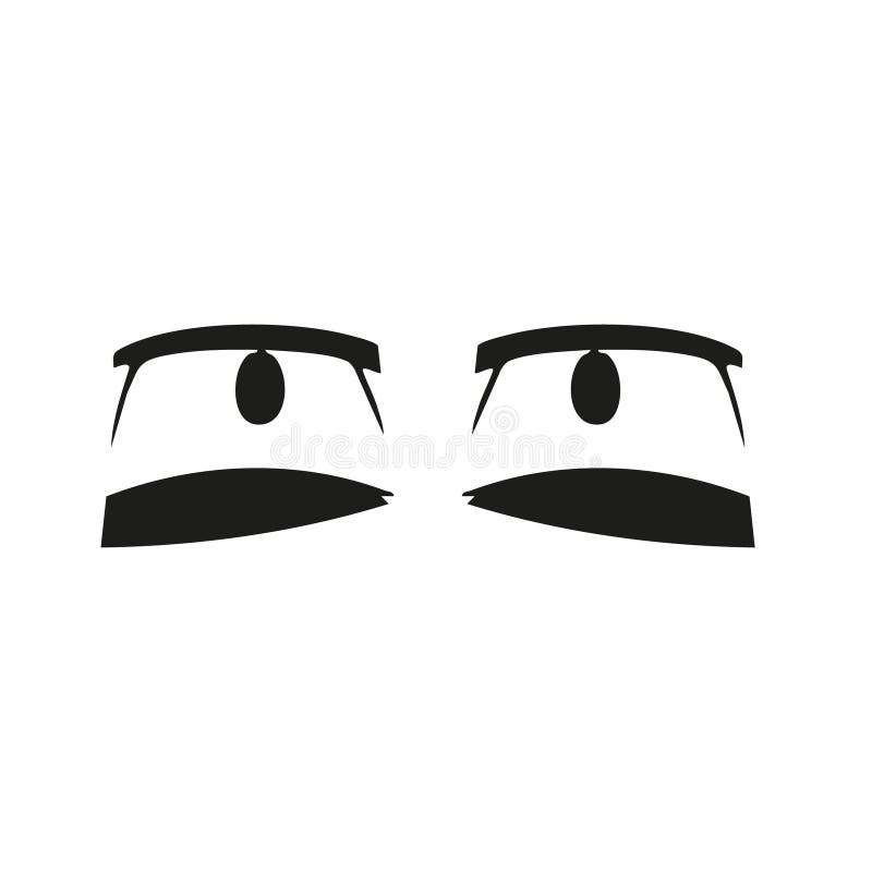 Eyes with Suspicious Expression Silhouette Illustration. Emotion and ...