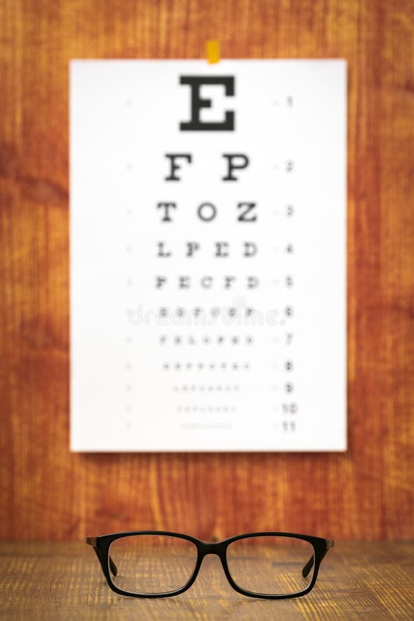 Eyes Test Chart with Eyeglasses Stock Photo - Image of health ...