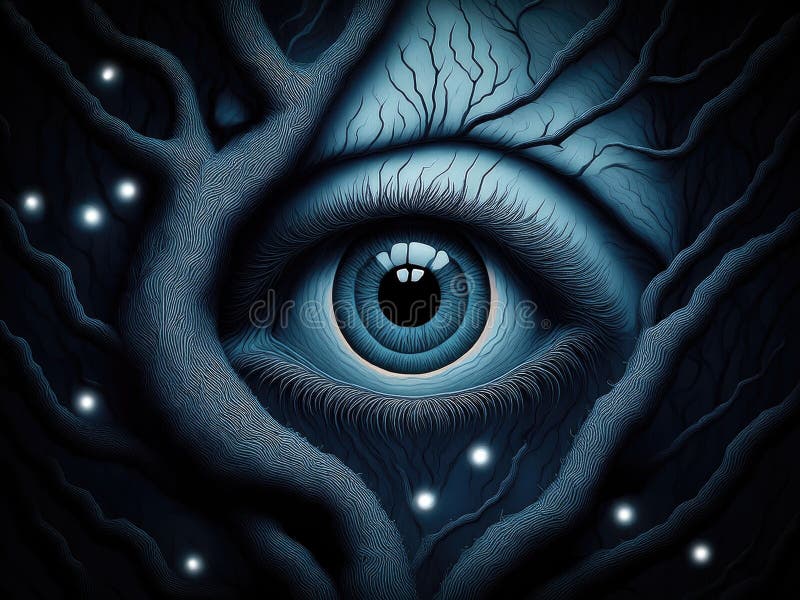 The eyes of the trees stock illustration. Illustration of nature ...