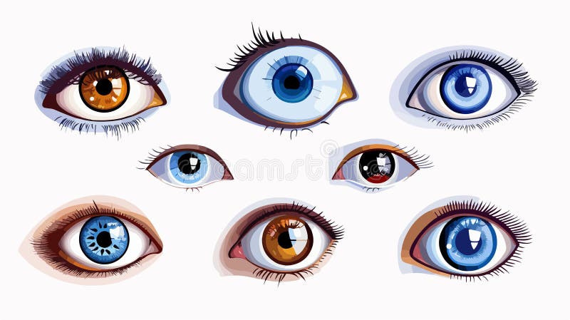 Eyes and Vision Icon Set for Seeing and Observation Concepts Stock ...
