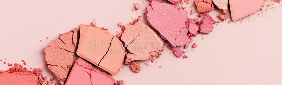 Eyeshadow and Blush Cosmetics Textures Spread on Surface, Background ...