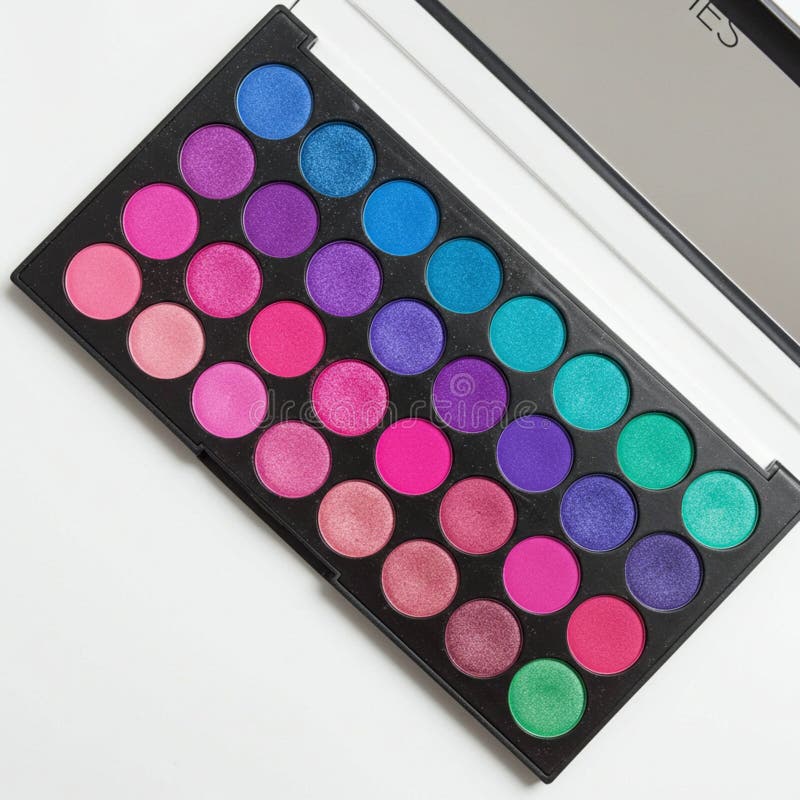 An Eyeshadow Palette with an Array of 35 Circular Shades Arranged ...