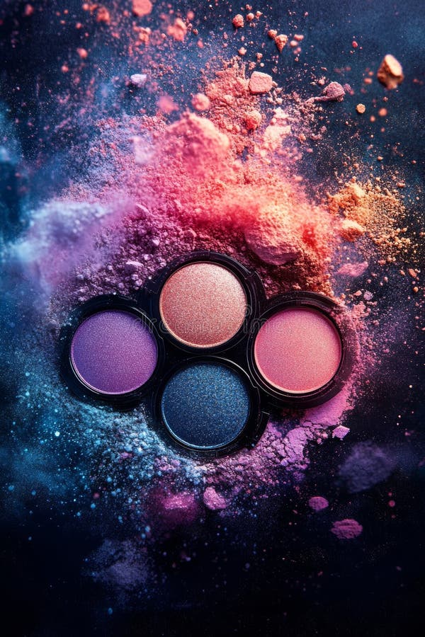 Eyeshadow Palette Presented in a Vortex of Glowing Particles ...