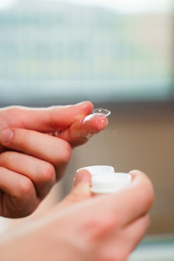 Eyesight Correction with Optical Lens. Closeup Contact Lens for Vision ...
