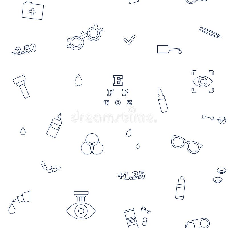 Eyesight Examination Pattern Stock Vector - Illustration of seamless ...
