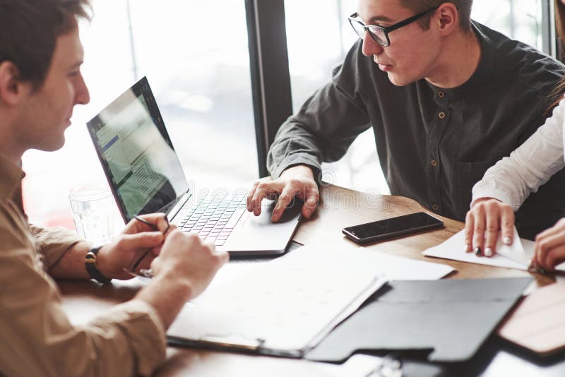 In the Eyewear. Young Students Working on the Project when Sitting in ...