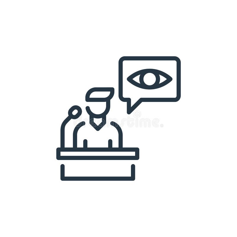 Eyewitness Icon Vector from Law and Justice Concept. Thin Line ...