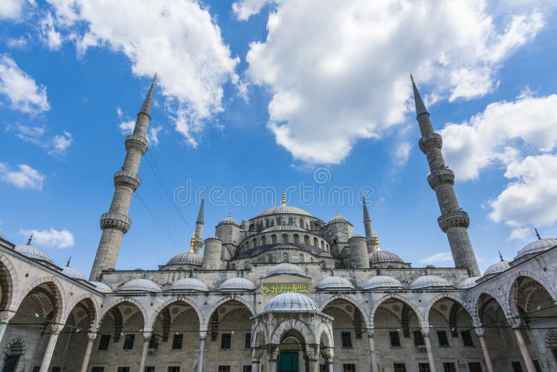 Eyup Sultan Mosque with 4 Minarets Stock Photo - Image of touristic ...