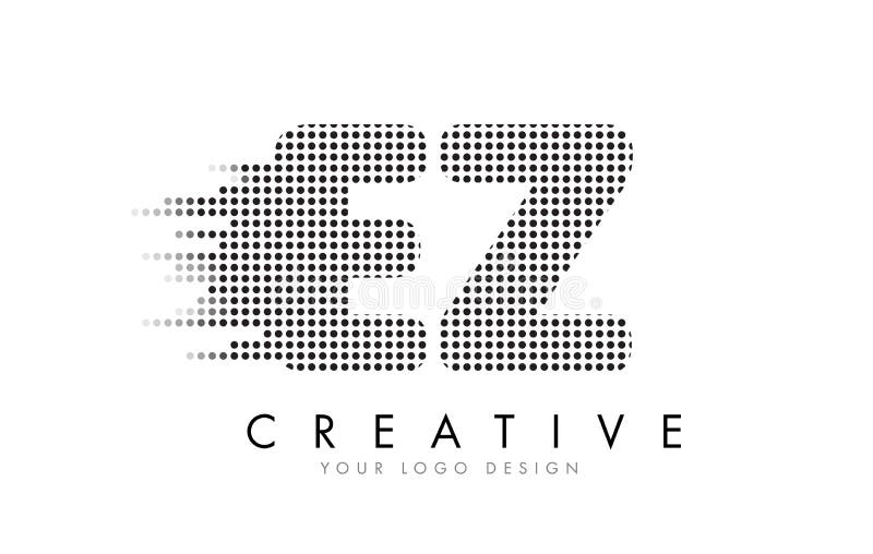 EZ E Z Letter Logo with Black Dots and Trails. Stock Vector ...