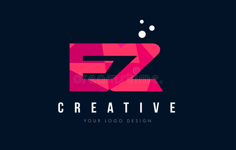EZ E Z Letter Logo with Purple Low Poly Pink Triangles Concept Stock ...