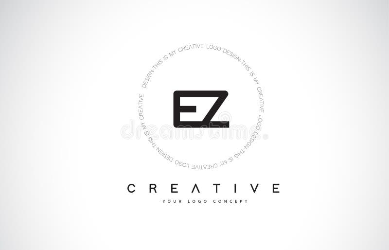 EZ E Z Logo Design with Black and White Creative Text Letter Vector ...