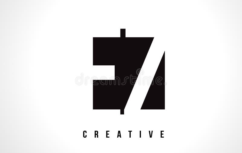 EZ E Z White Letter Logo Design with Black Square. Stock Vector ...